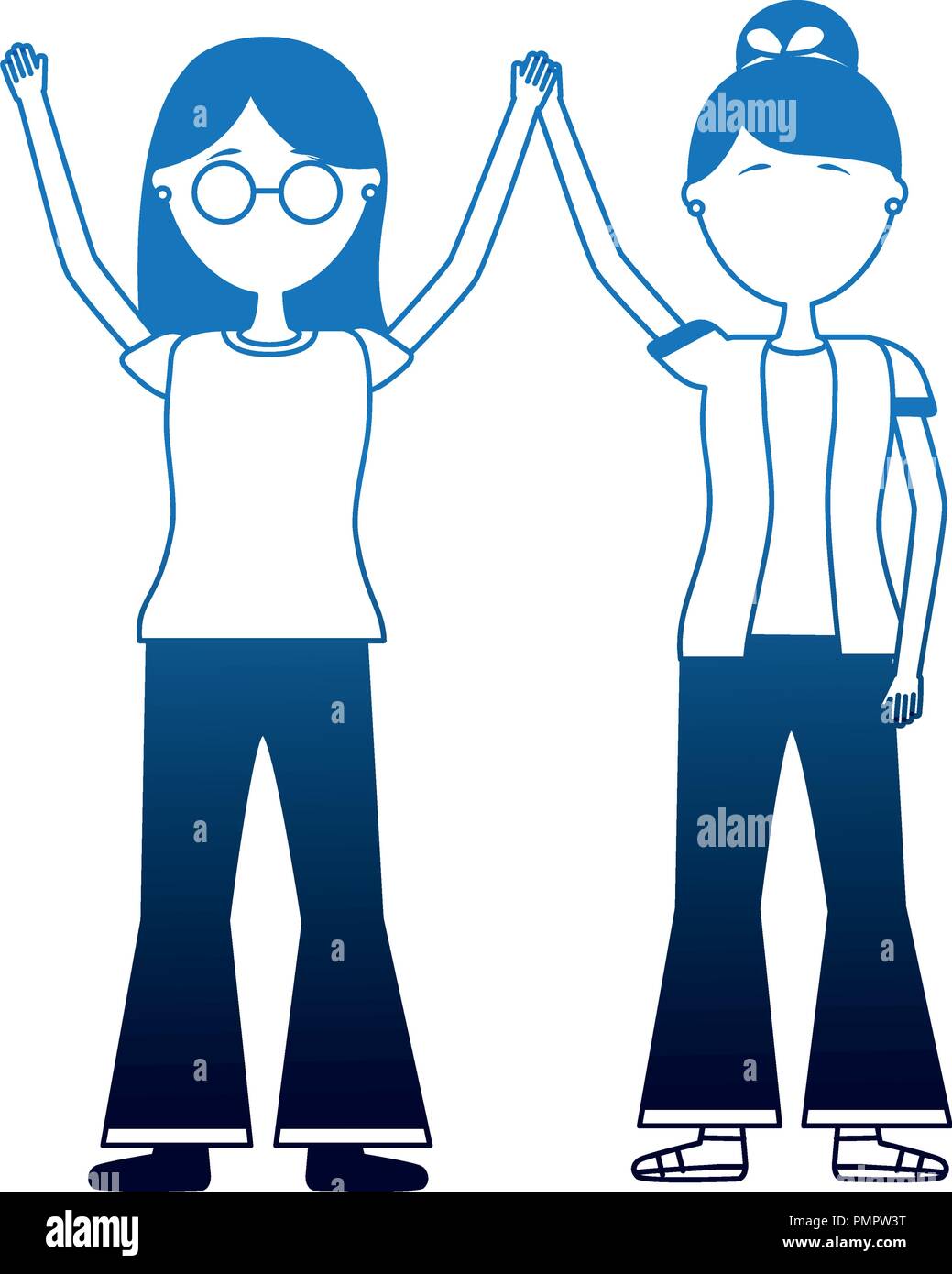 women holding hands avatar character Stock Vector Image & Art - Alamy