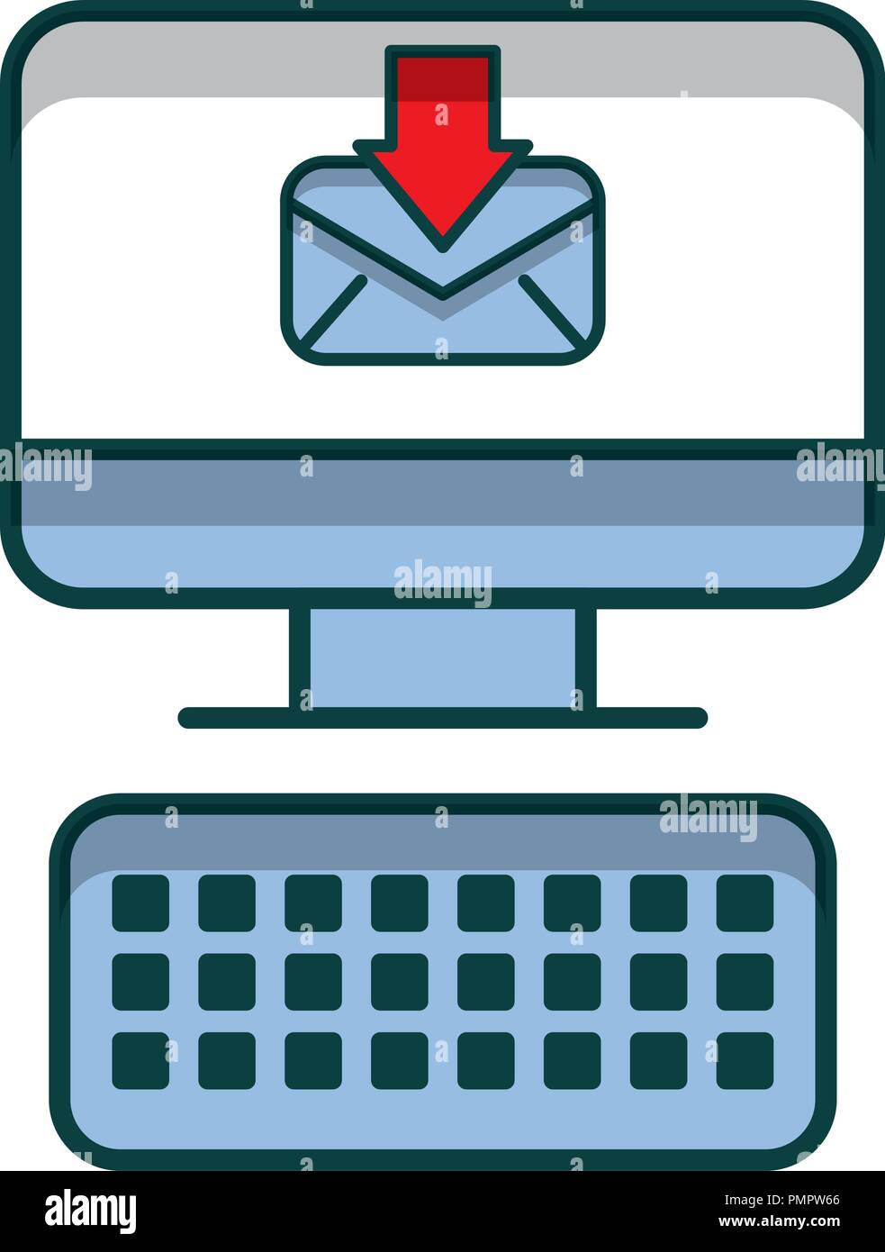 desktop computer with envelope isolated icon Stock Vector Image & Art ...
