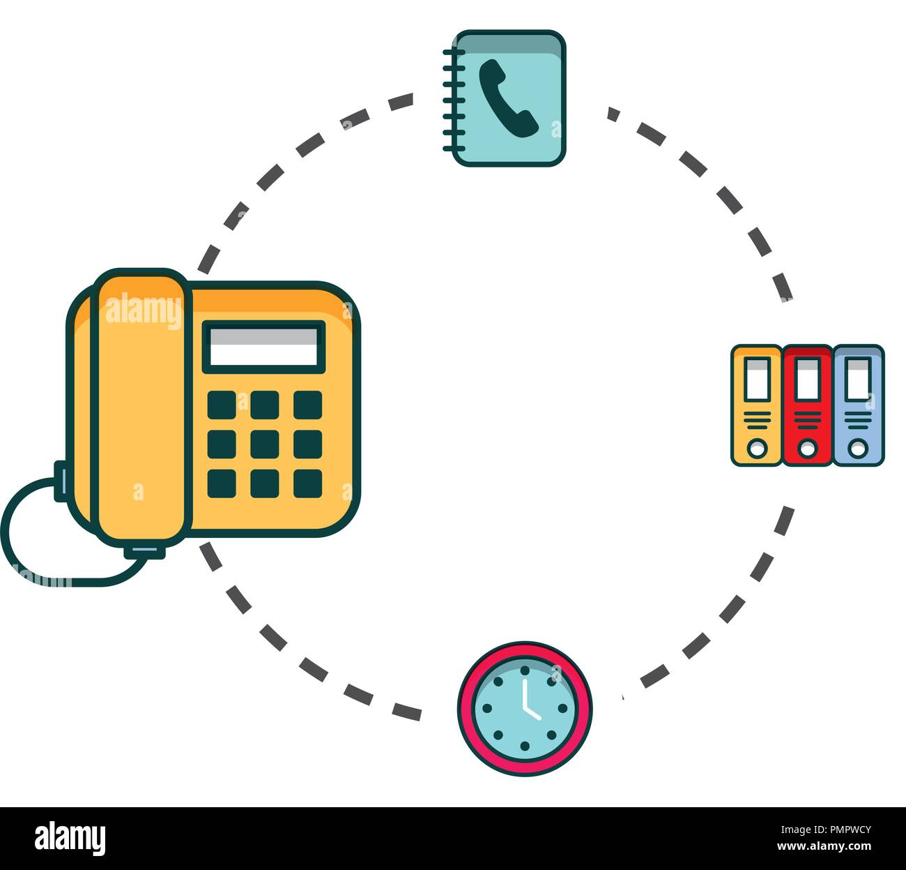 digital telephone with watch and phonebook Stock Vector Image & Art - Alamy