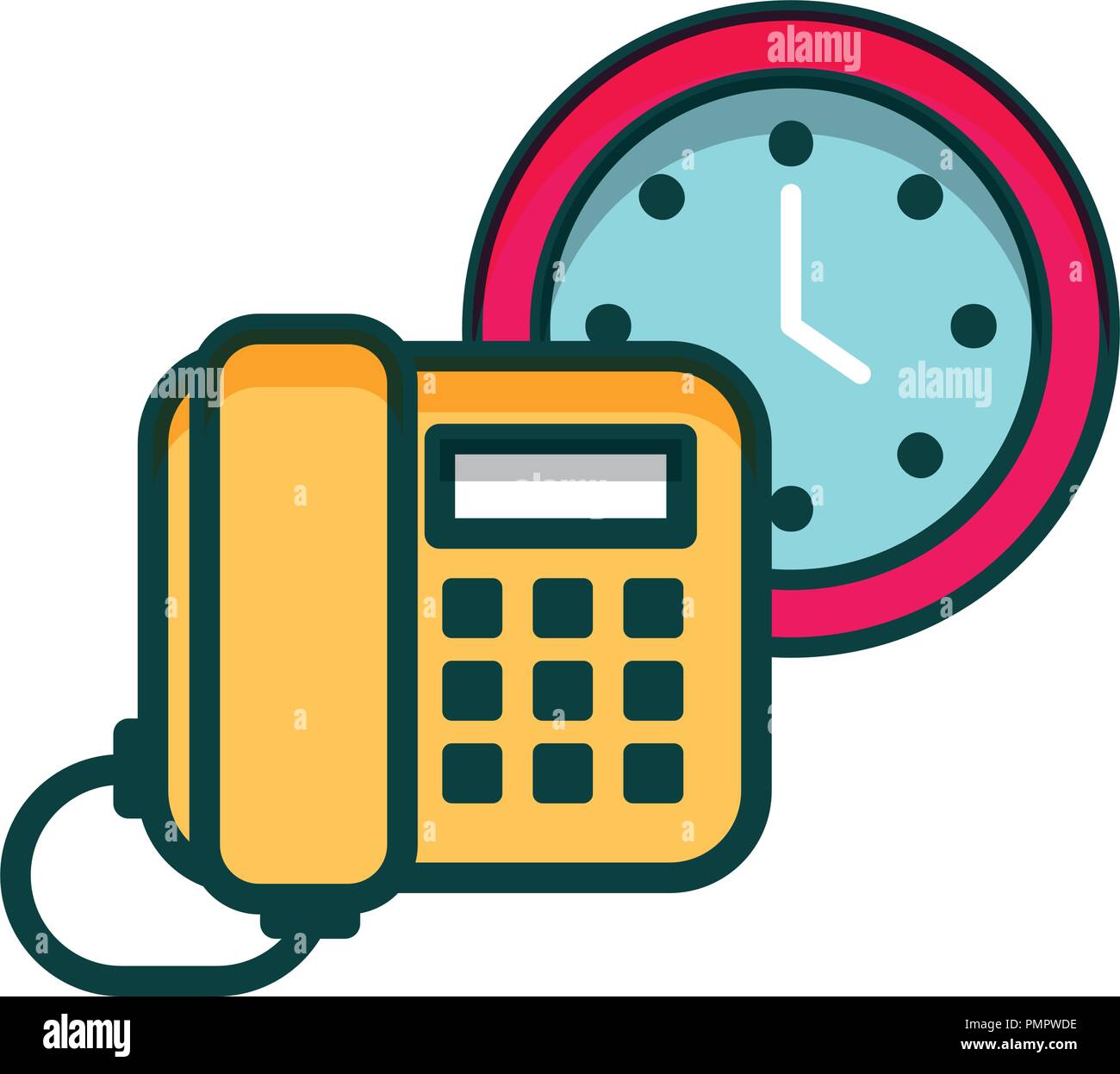 digital telephone with watch Stock Vector Image & Art - Alamy