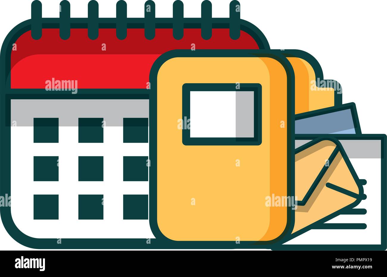 calendar with folder isolated icon Stock Vector Image & Art - Alamy