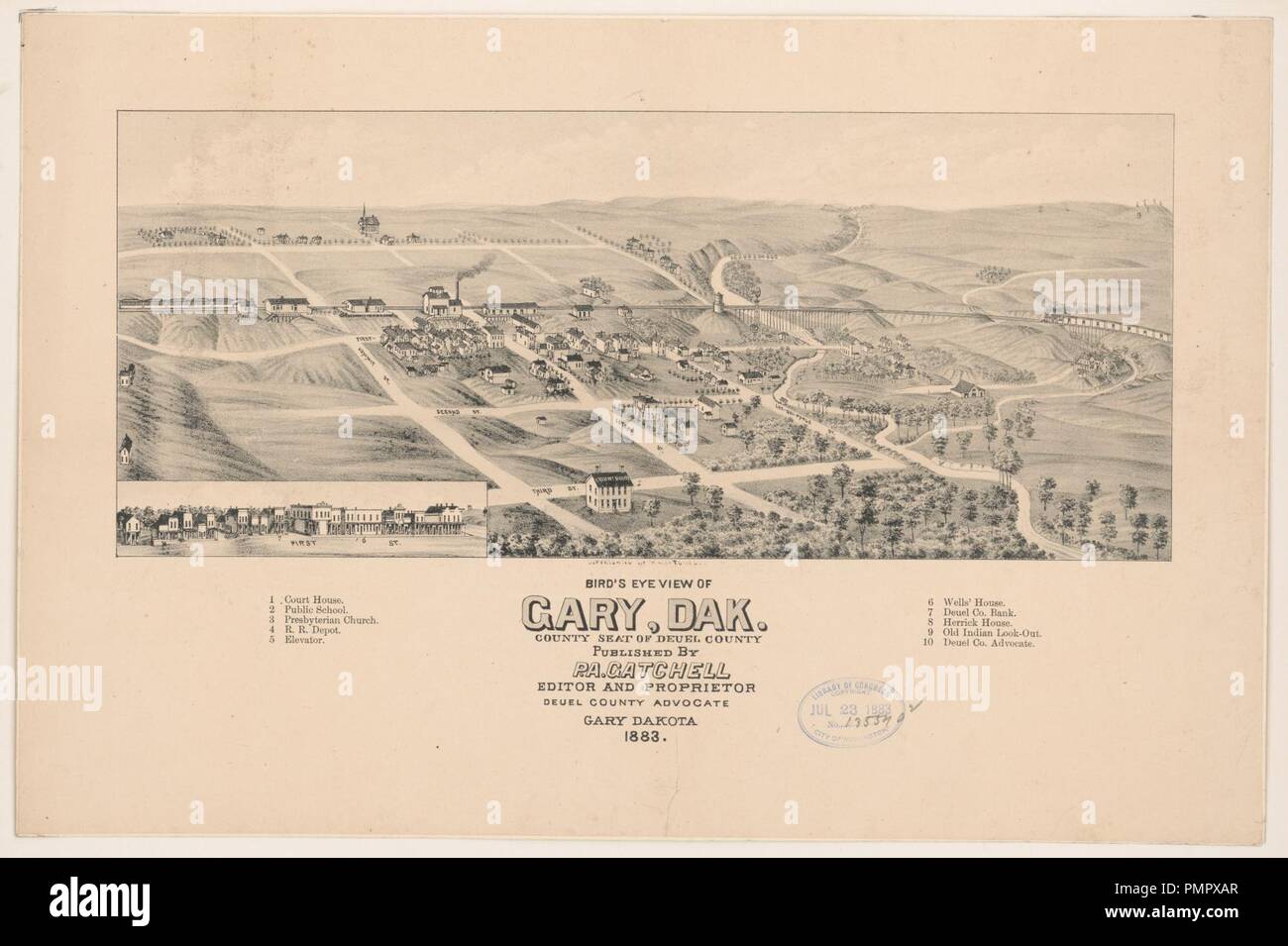 Bird's eye view of Gary, Dak Stock Photo - Alamy