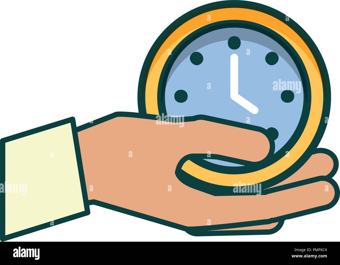 hand with time clock Stock Vector Image & Art - Alamy
