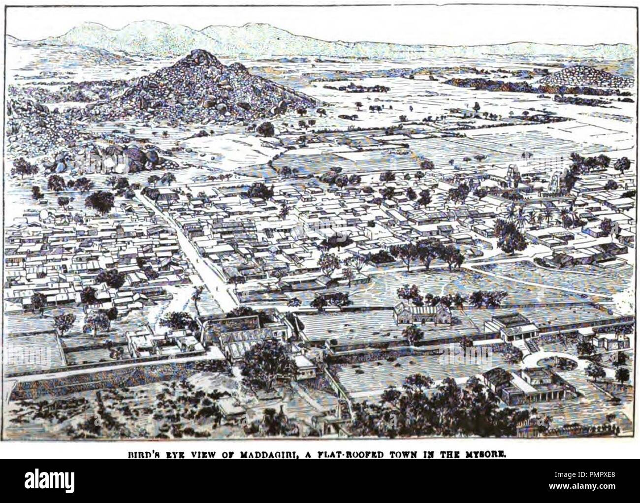 Bird's Eye View of Maddagiri, A Flat-Roofed Town in Mysore (p.121 ...