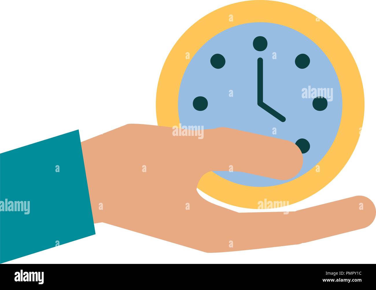 hand with time clock Stock Vector Image & Art - Alamy