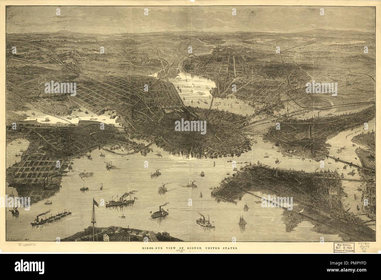 Birds eye view of boston hi-res stock photography and images - Alamy