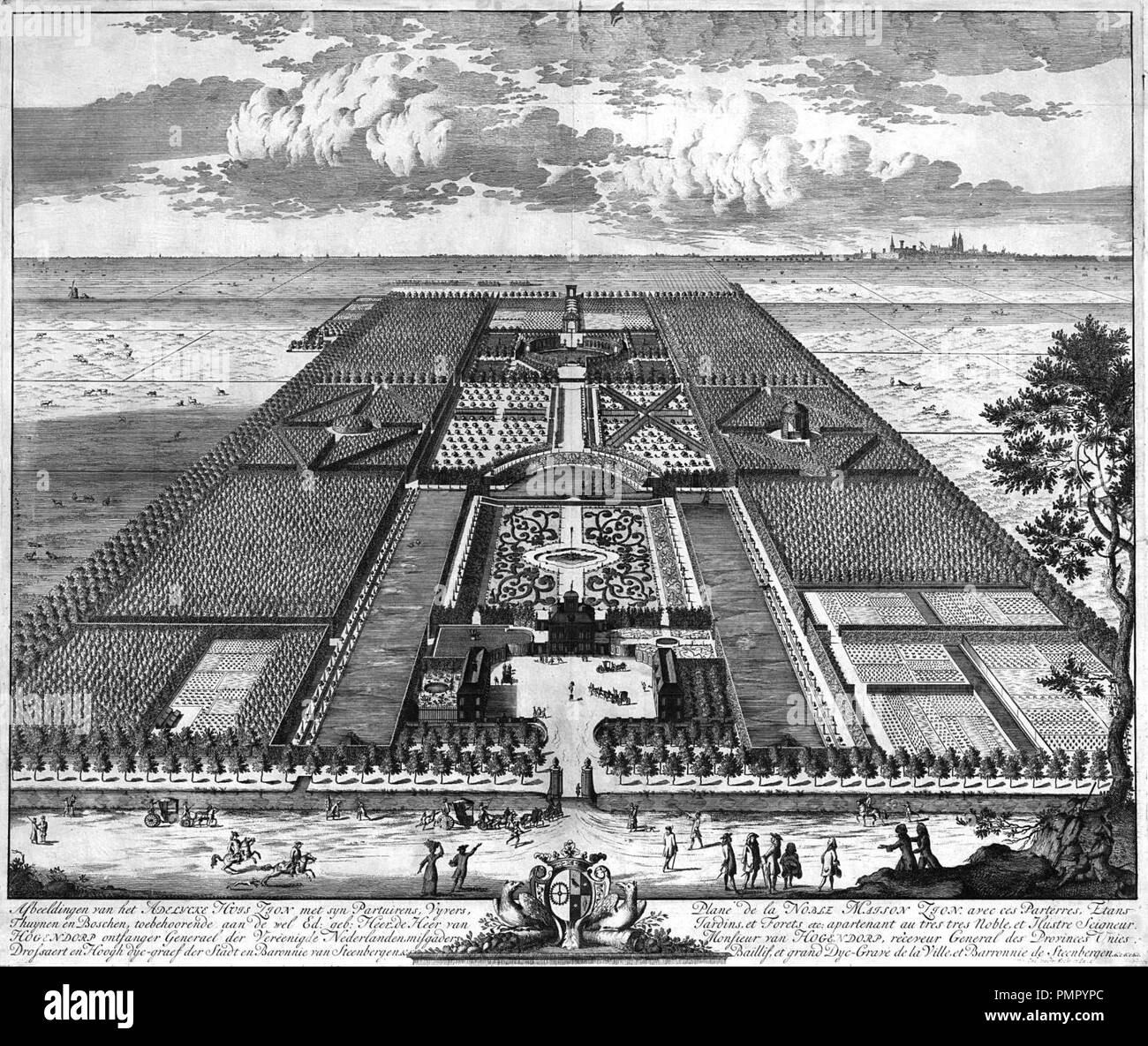 Bird's-eye view of Sion by Pieter van Call 1725 Stock Photo - Alamy