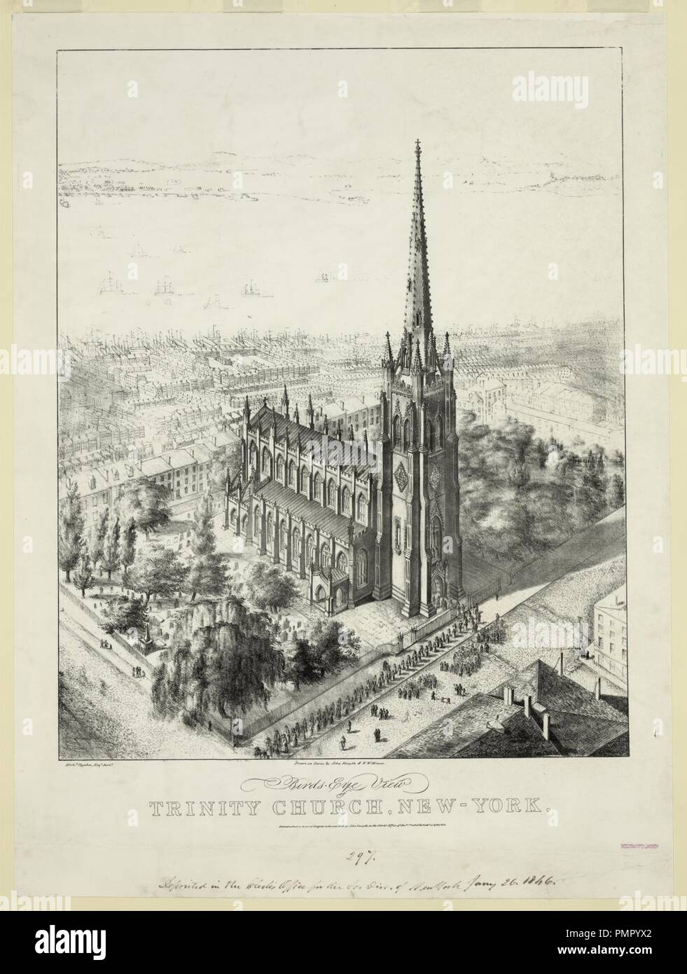 Birds-eye view of Trinity Church, New York Stock Photo - Alamy