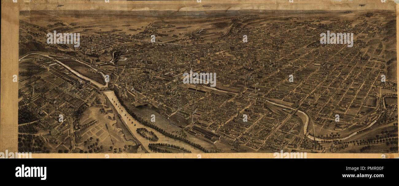 Bird's-eye-view of Allentown, Pennsylvania Stock Photo - Alamy