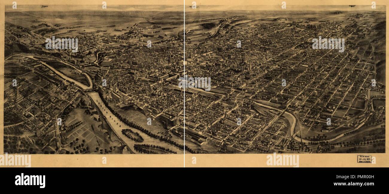 Bird's-eye-view of Allentown, Pennsylvania Stock Photo - Alamy