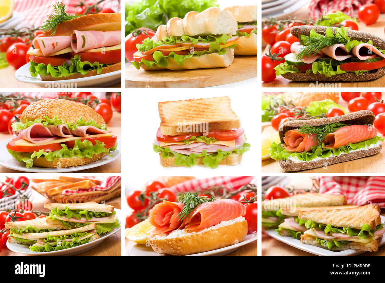 Burger Sandwich Collage Food High Resolution Stock Photography and ...