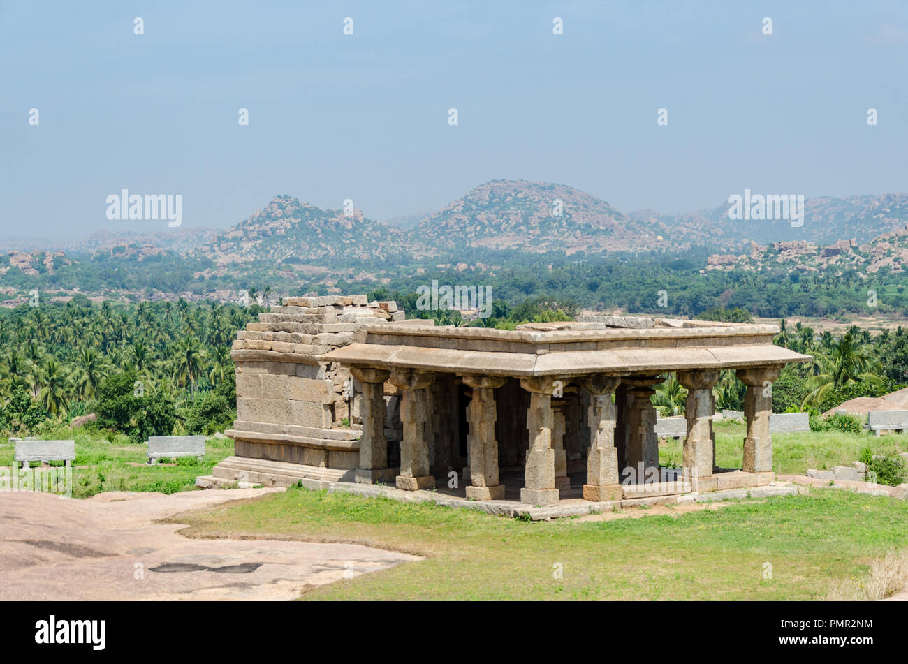 One of the monuments on Hemakuta Hill, Hampi, Karnataka, India Stock ...