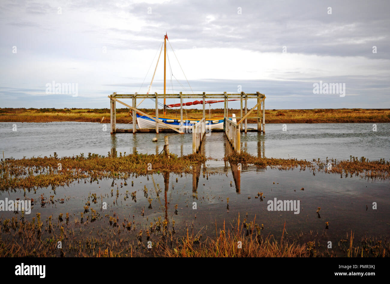 Access walkway and staging for boarding boats with moored yacht in ...