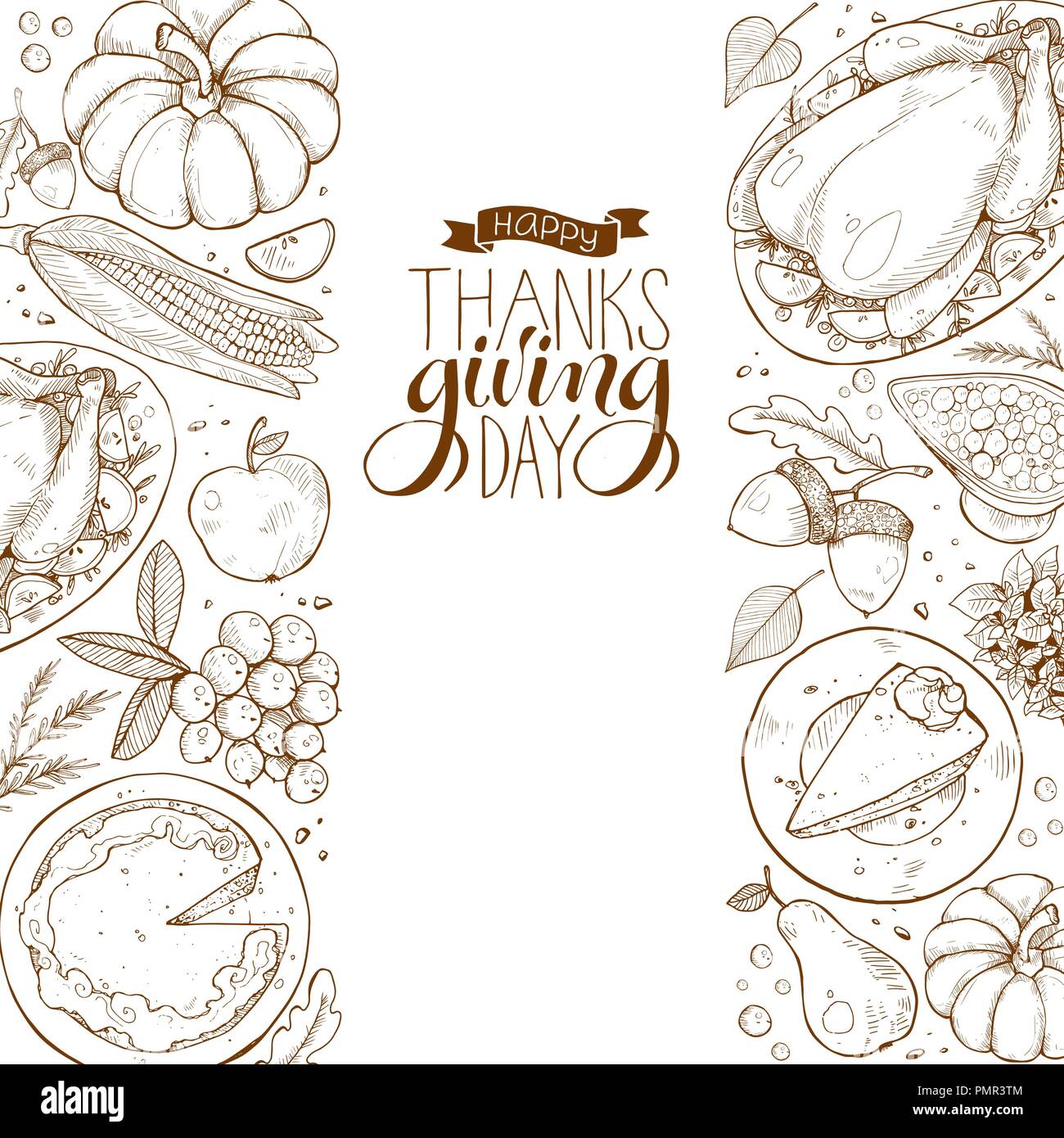 Happy thanksgiving apple pumpkin Stock Vector Images - Alamy