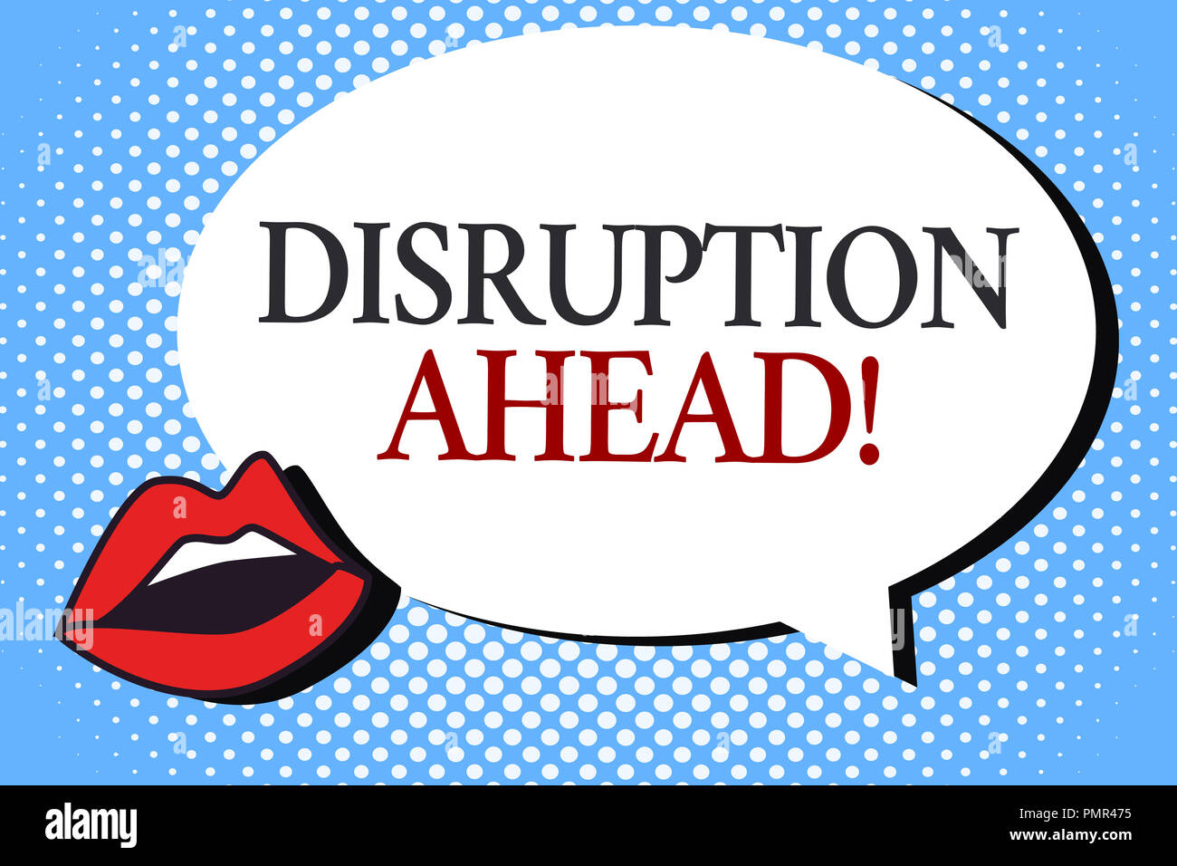 Writing note showing Disruption Ahead. Business photo showcasing ...