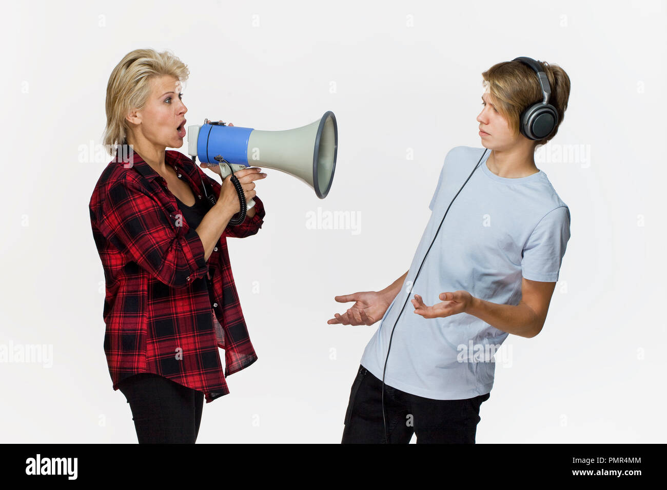 Generation gap. Male teenager not talking after an argument Stock Photo ...