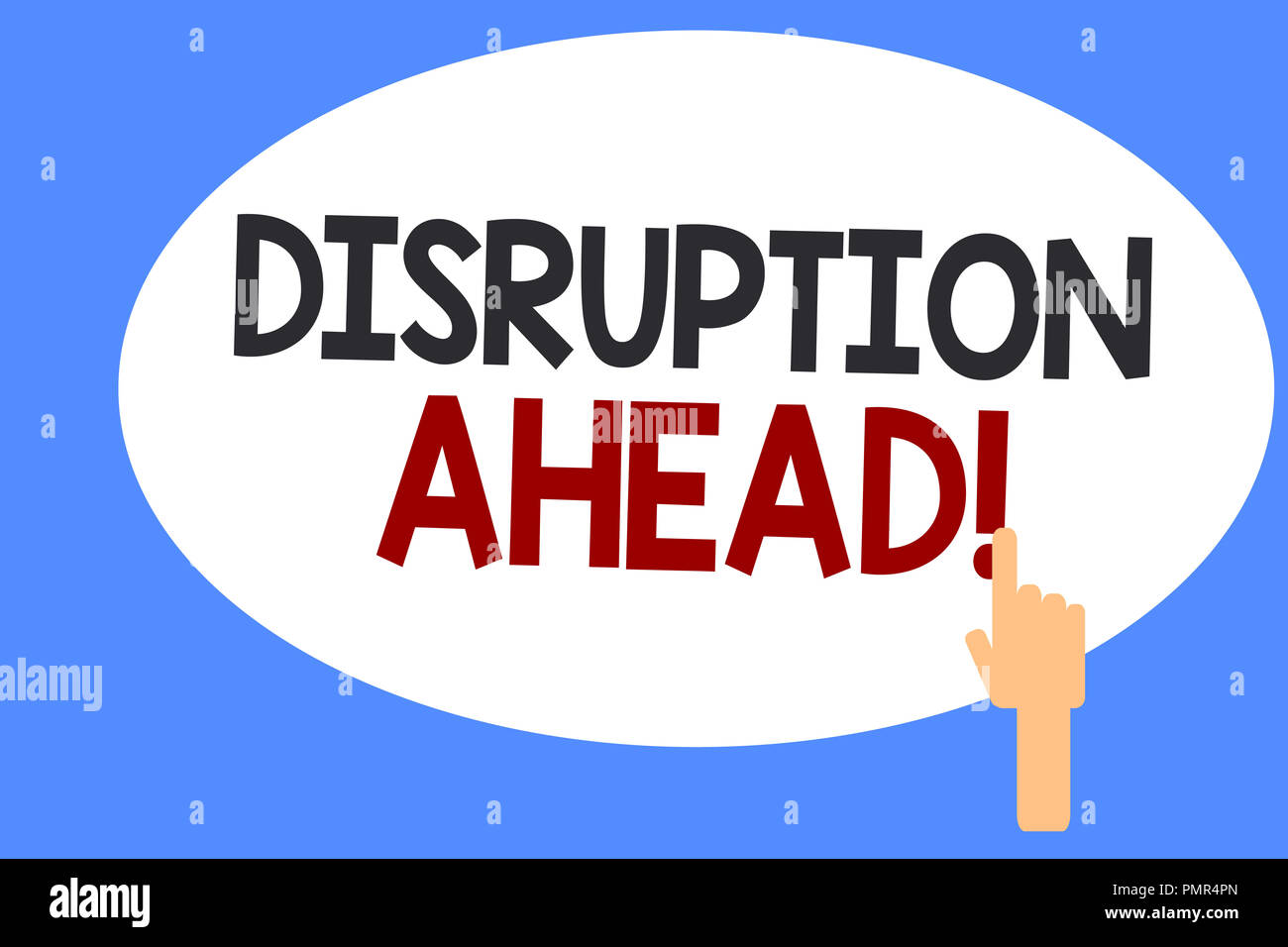 Conceptual hand writing showing Disruption Ahead. Business photo ...