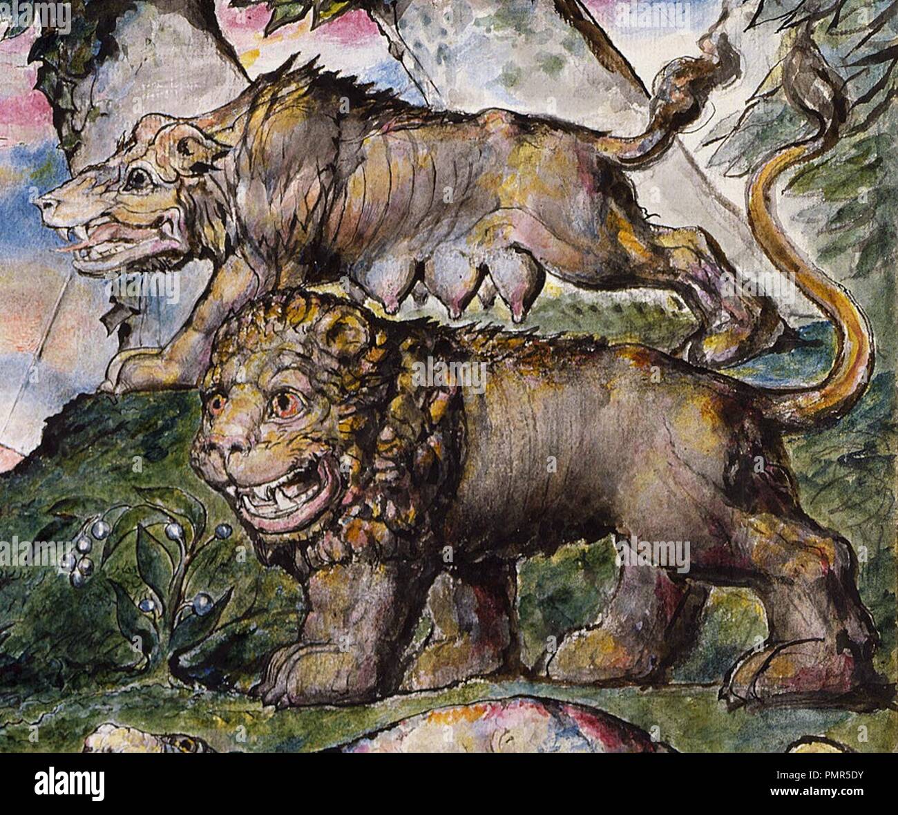 Blake - Lion & Wolf from Dante's Divine Comedy object 1 (Butlin 812-1 ...