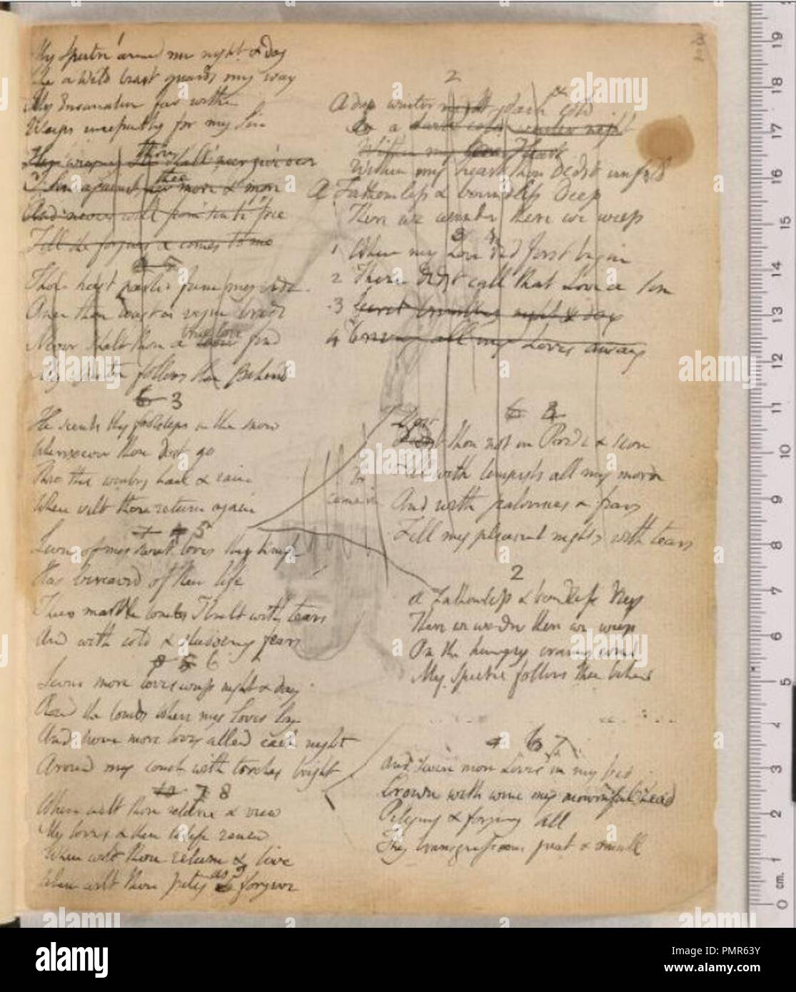 Blake manuscript - Notebook - page 003 Stock Photo - Alamy