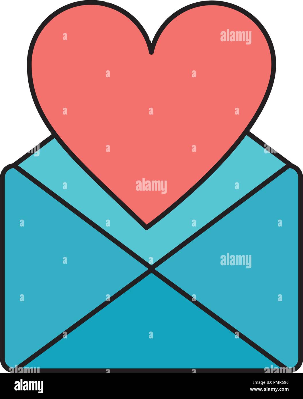 envelope mail with heart isolated icon Stock Vector Image & Art - Alamy