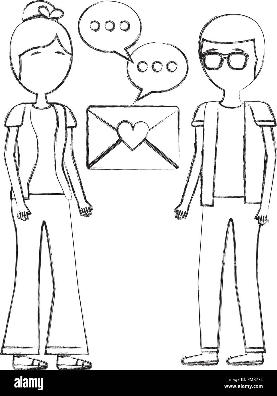 man and woman mail romantic love message Stock Vector Image & Art - Alamy