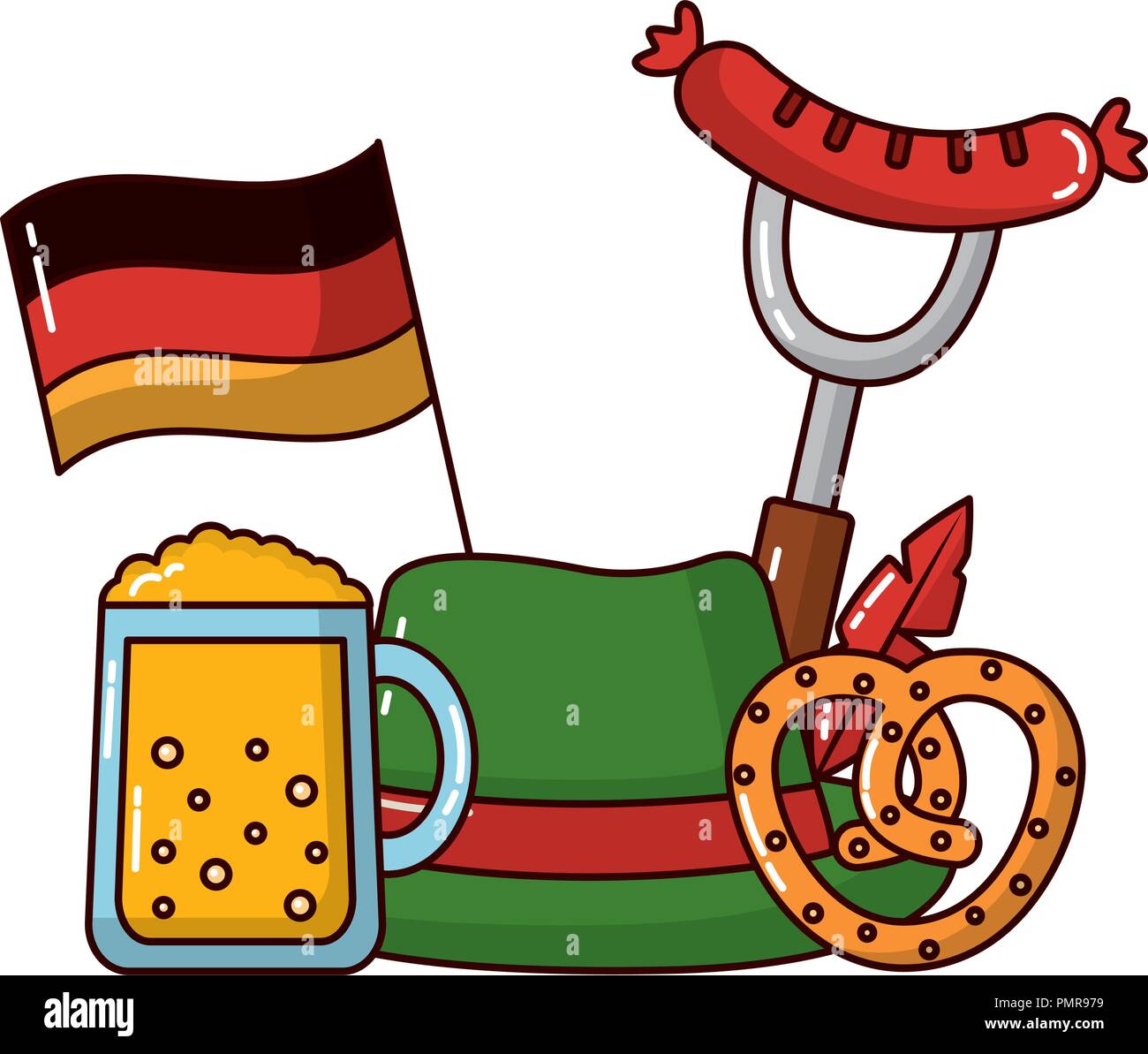 german traditional hat and oktoberfest icons Stock Vector Image & Art ...