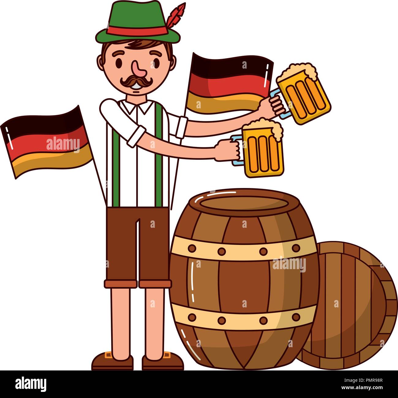 german man with beers and flag Stock Vector Image & Art - Alamy