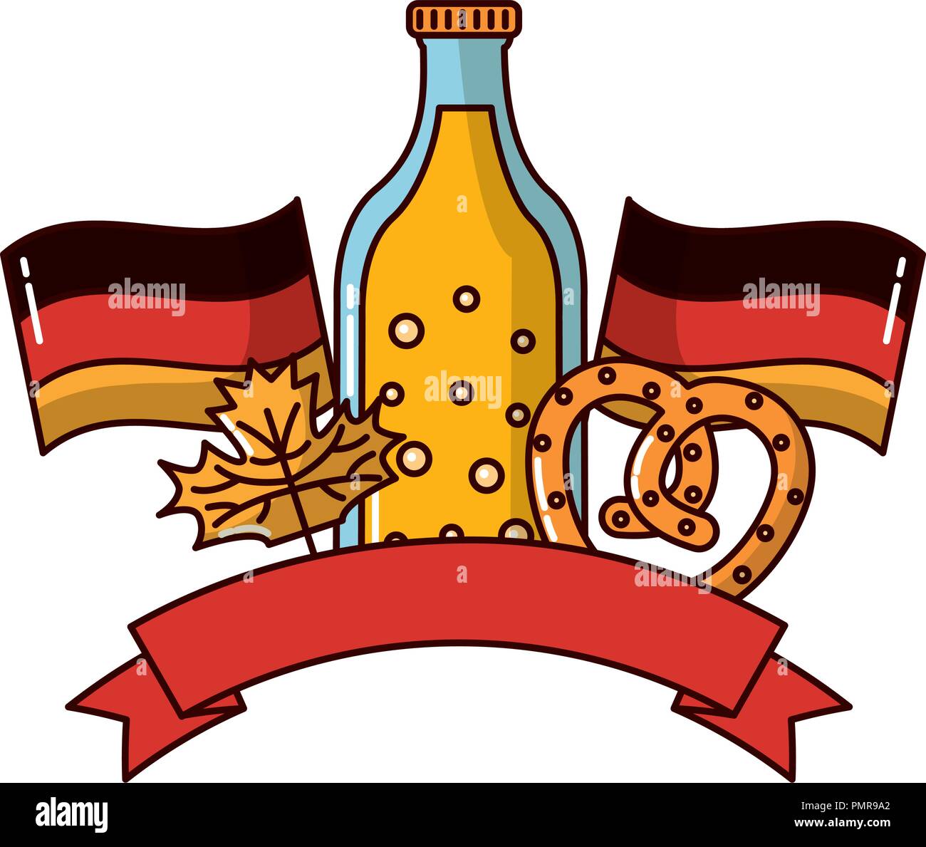 beer bottle with flags germany and ribbon Stock Vector Image & Art - Alamy