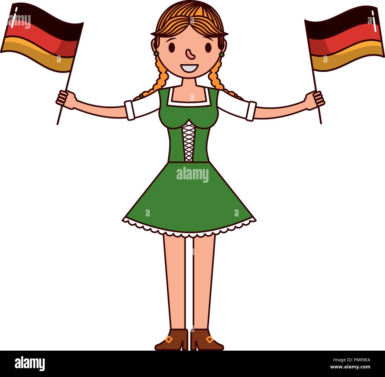 german woman with flags germany isolated icon Stock Vector Image & Art ...