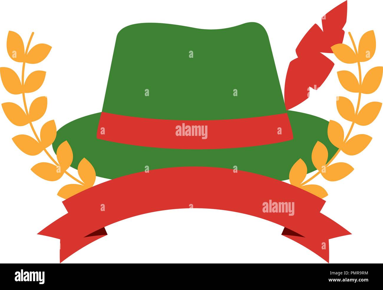 traditional german hat with ribbon and crown Stock Vector Image & Art ...