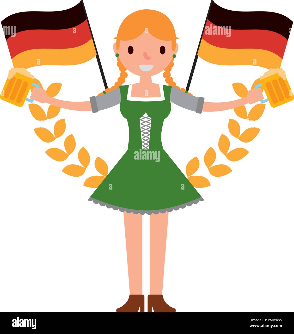Blonde German Woman Attractive Stock Vector Images - Alamy