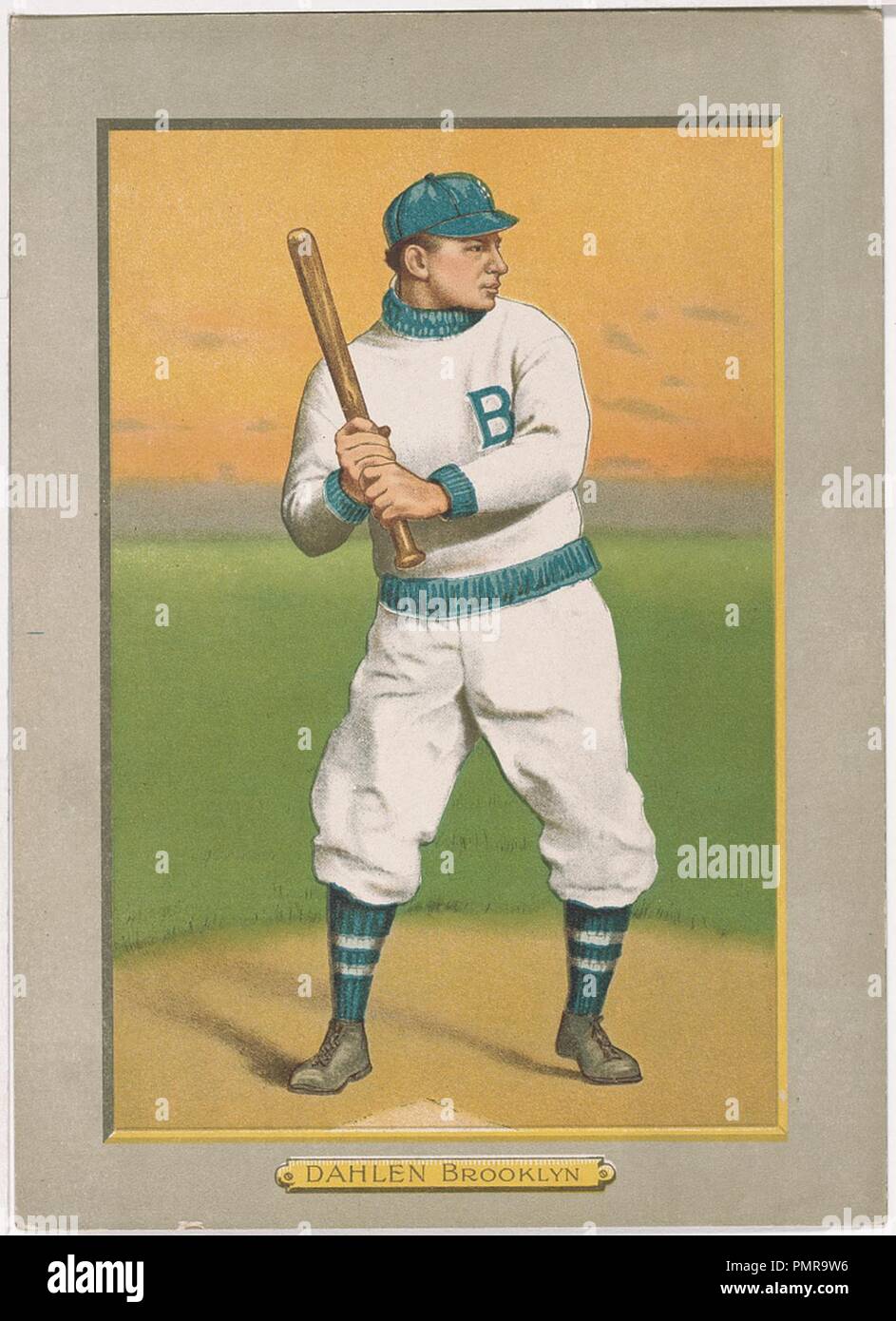 Bill Dahlen, Brooklyn Dodgers, baseball card portrait Stock Photo - Alamy