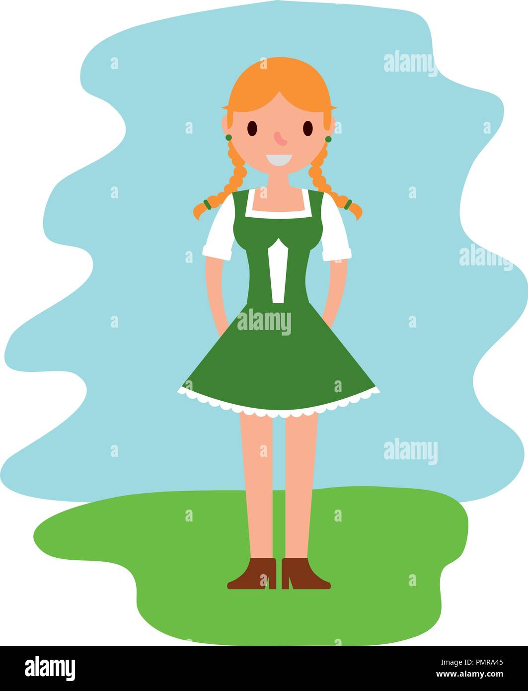 german woman with typical dress Stock Vector Image & Art - Alamy