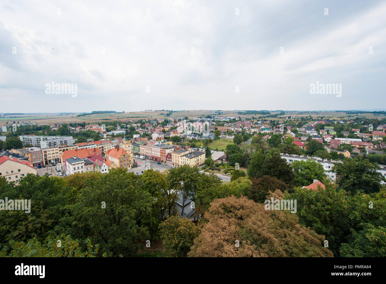 A view of Otmuchow town in southwestern Poland, as seen from the ...