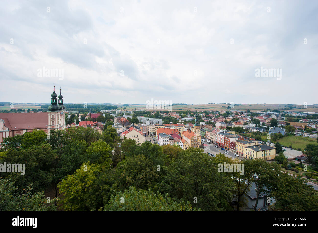 A view of Otmuchow town in southwestern Poland, as seen from the ...