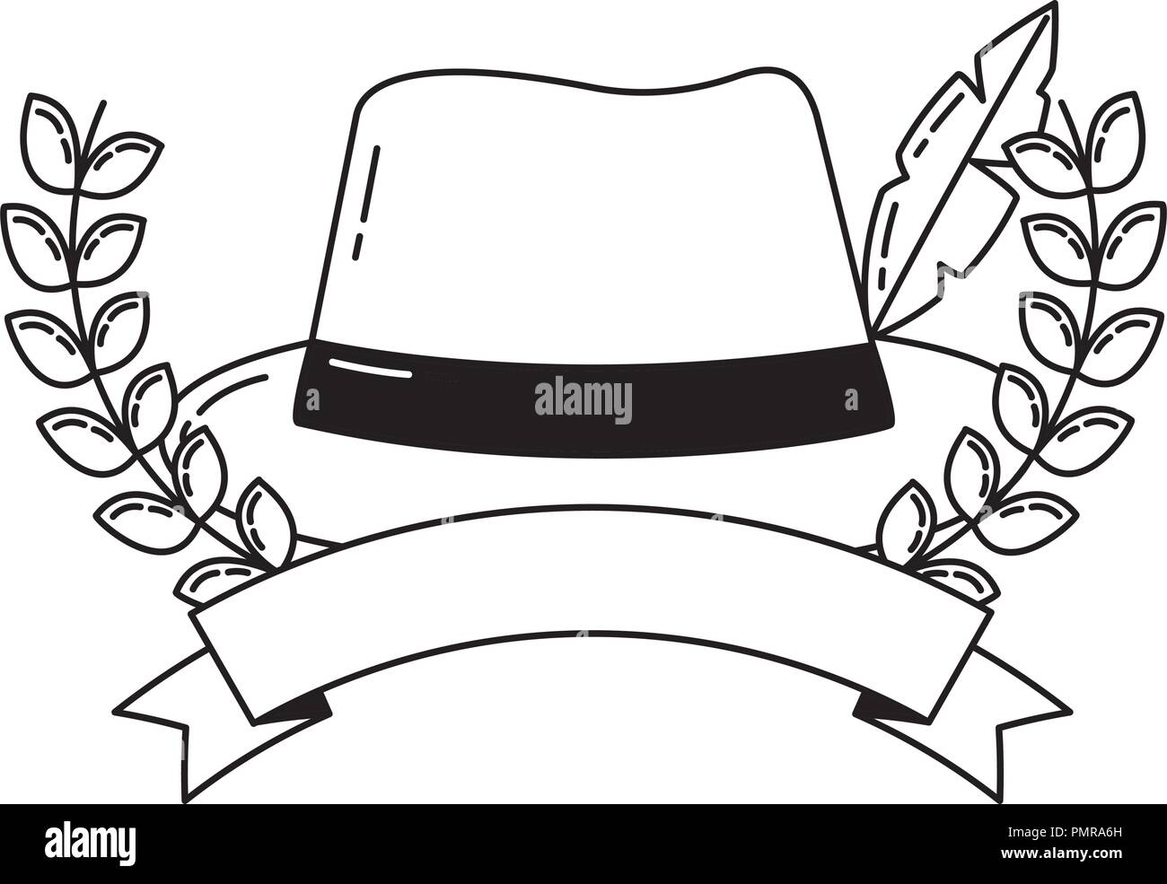 traditional german hat with ribbon and crown Stock Vector Image & Art ...