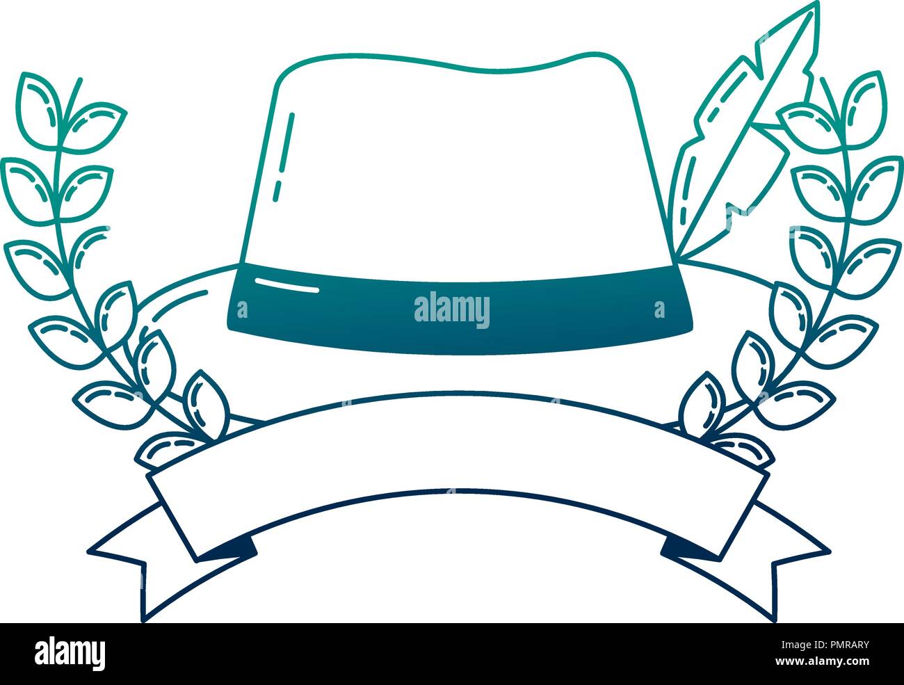 traditional german hat with ribbon and crown Stock Vector Image & Art ...