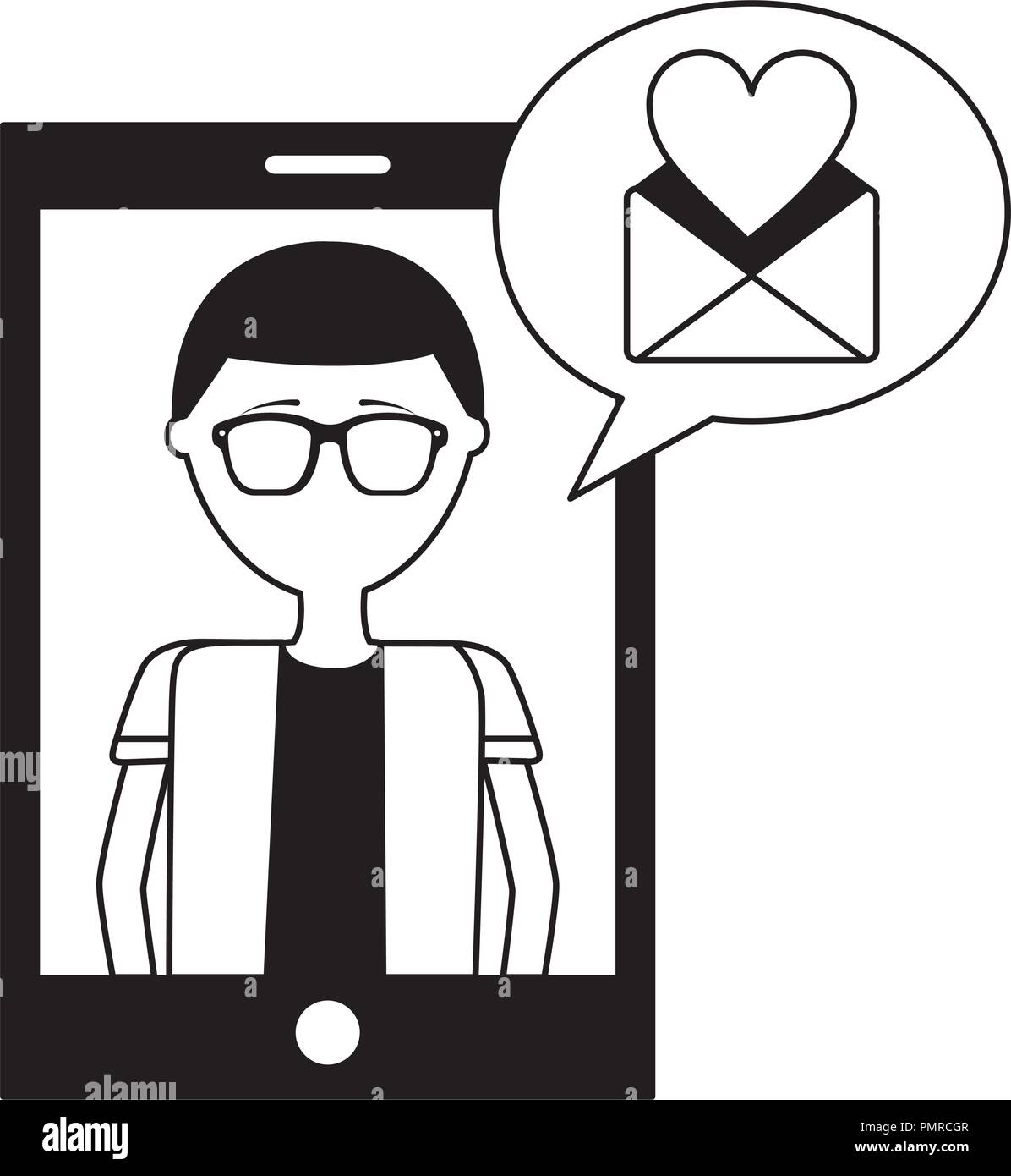 smartphone with envelope mail and set icons Stock Vector Image & Art ...