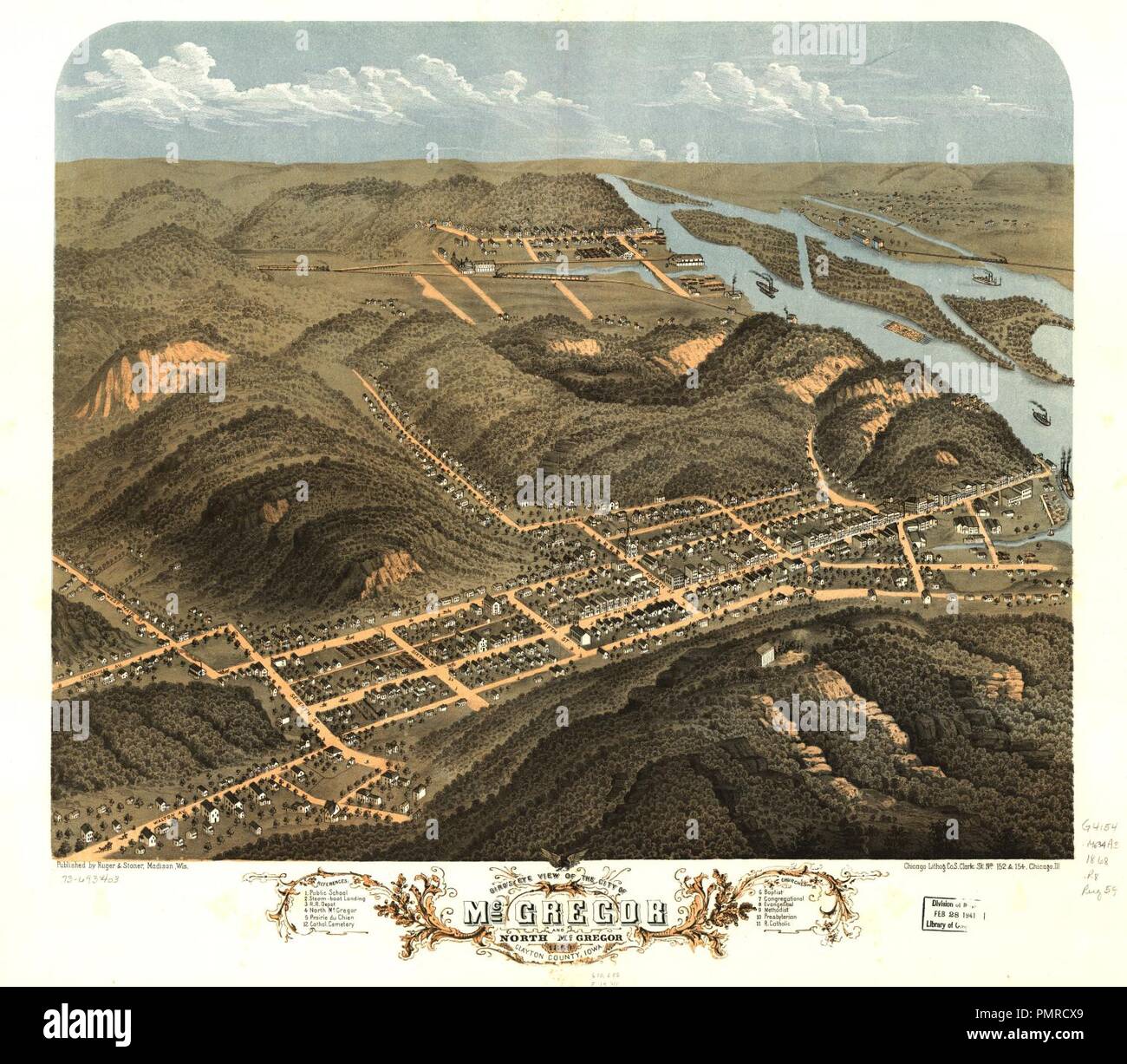 Bird's eye view of the city of McGregor and North McGregor, Clayton ...