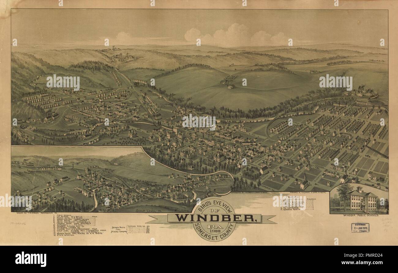 Bird's eye view of Windber, Pa. Somerset County 1900 Stock Photo - Alamy