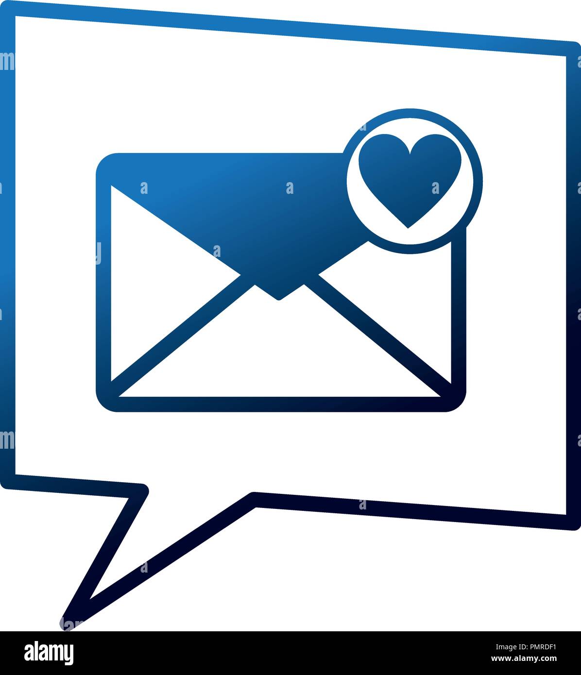 speech bubble with envelope mail and heart Stock Vector Image & Art - Alamy
