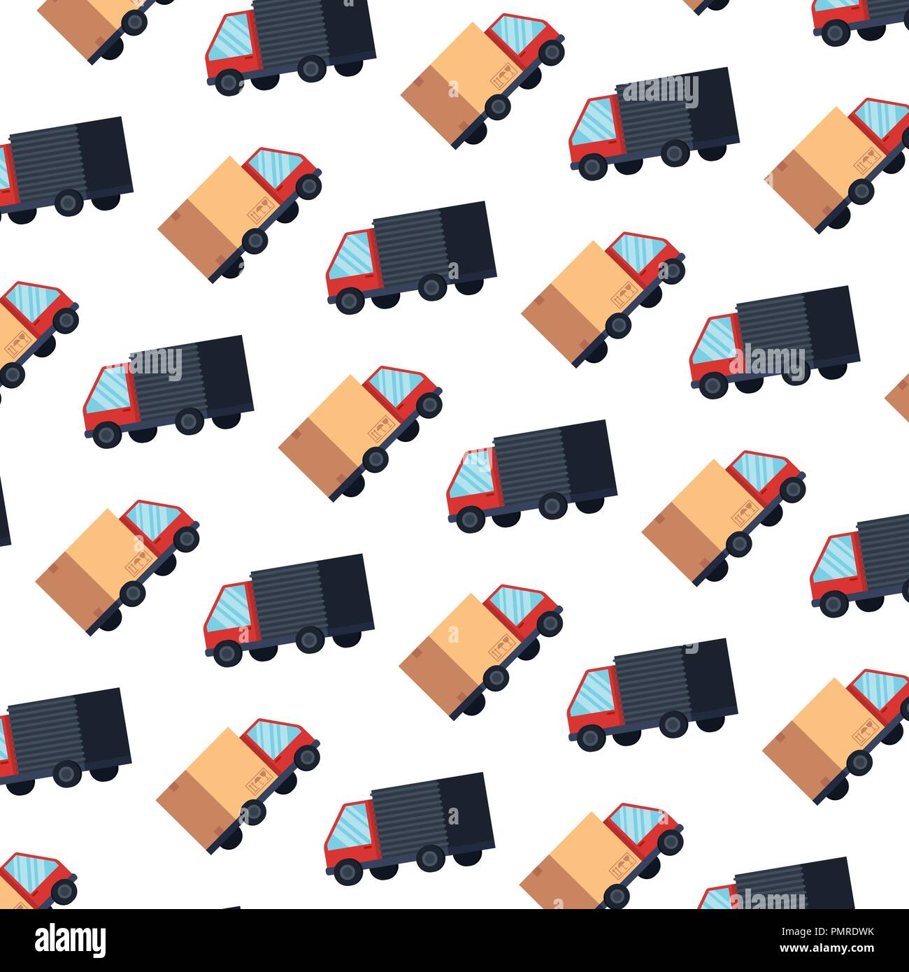 delivery service trucks with box and gifts pattern Stock Vector Image ...
