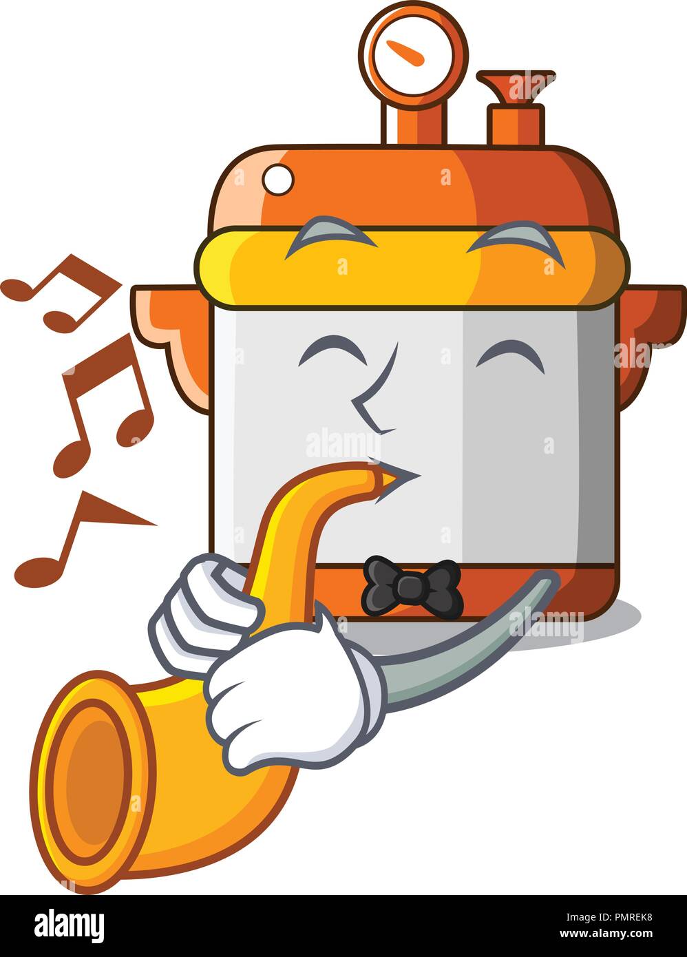 With trumpet electric rice cooker isolated on cartoon Stock Vector ...