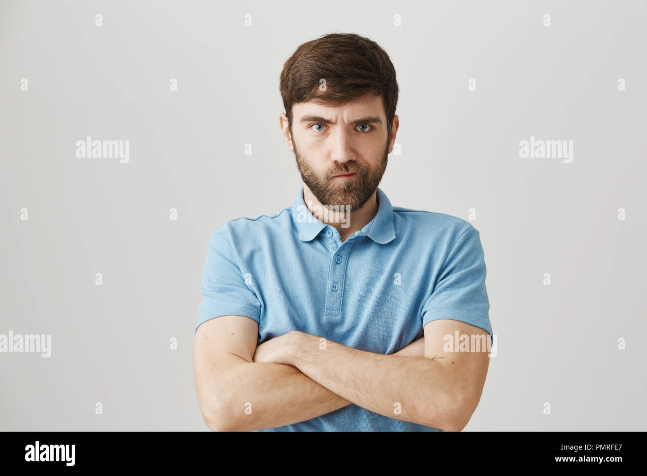 How should I punish you for such behavior. Portrait of bothered angry ...