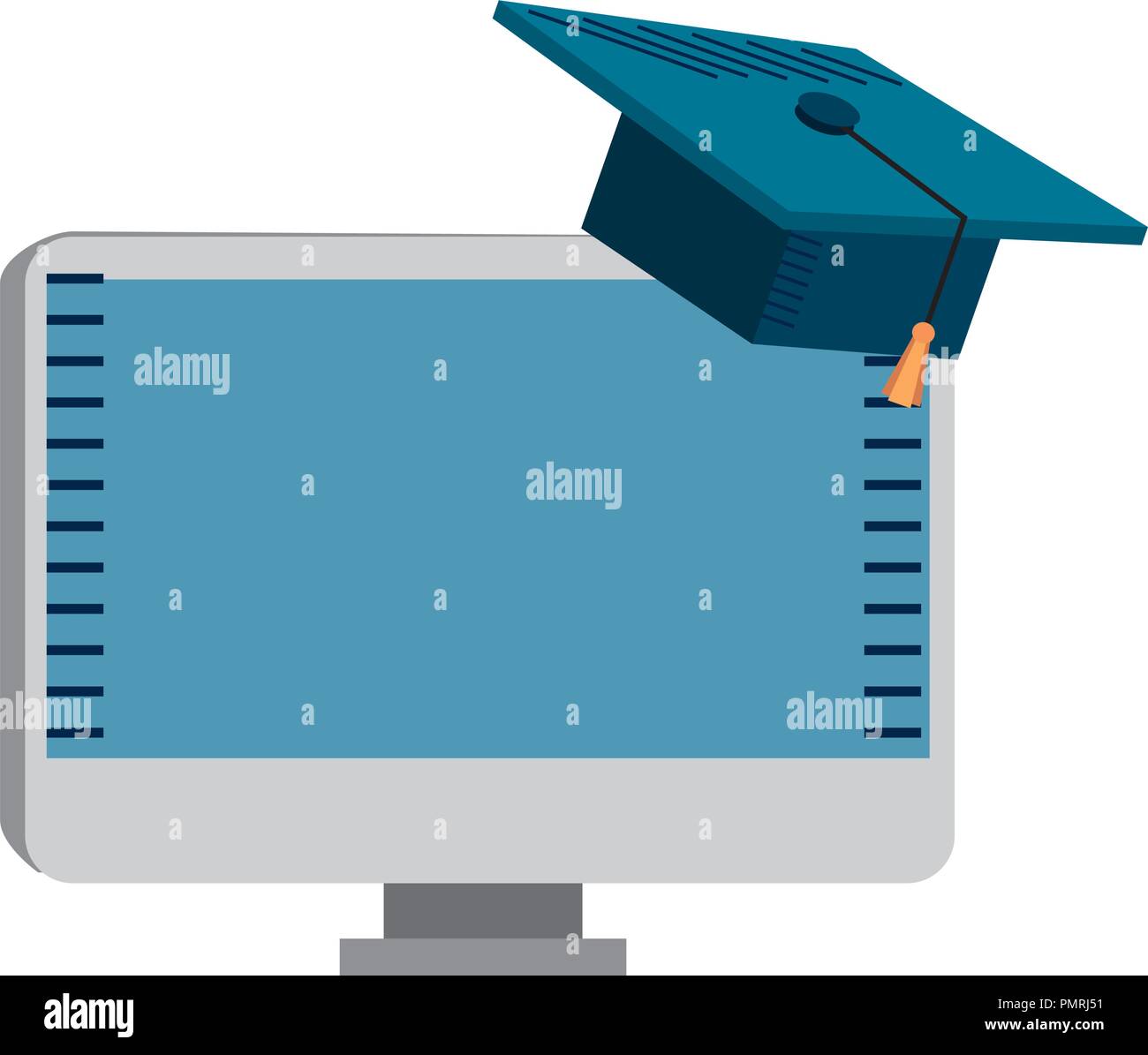computer with graduation hat Stock Vector Image & Art - Alamy