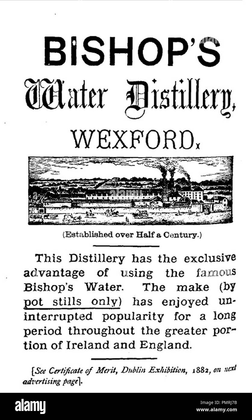 Bishop's Water Distillery Irish Whiskey Advert Stock Photo - Alamy