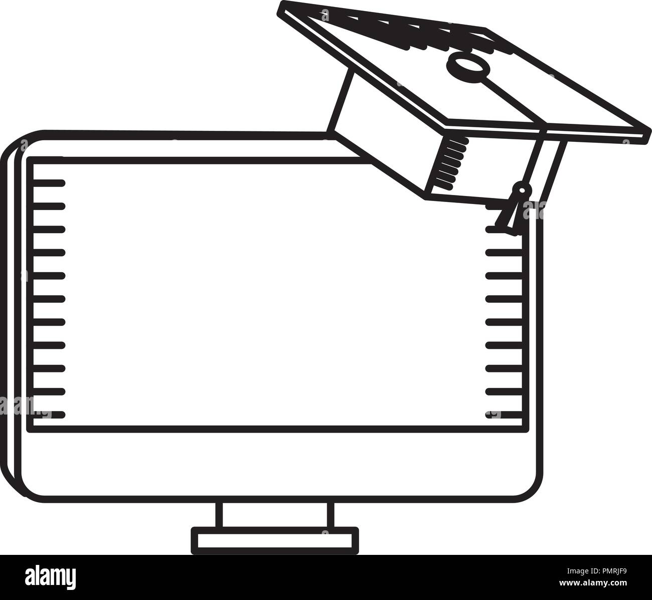 computer with graduation hat Stock Vector Image & Art - Alamy