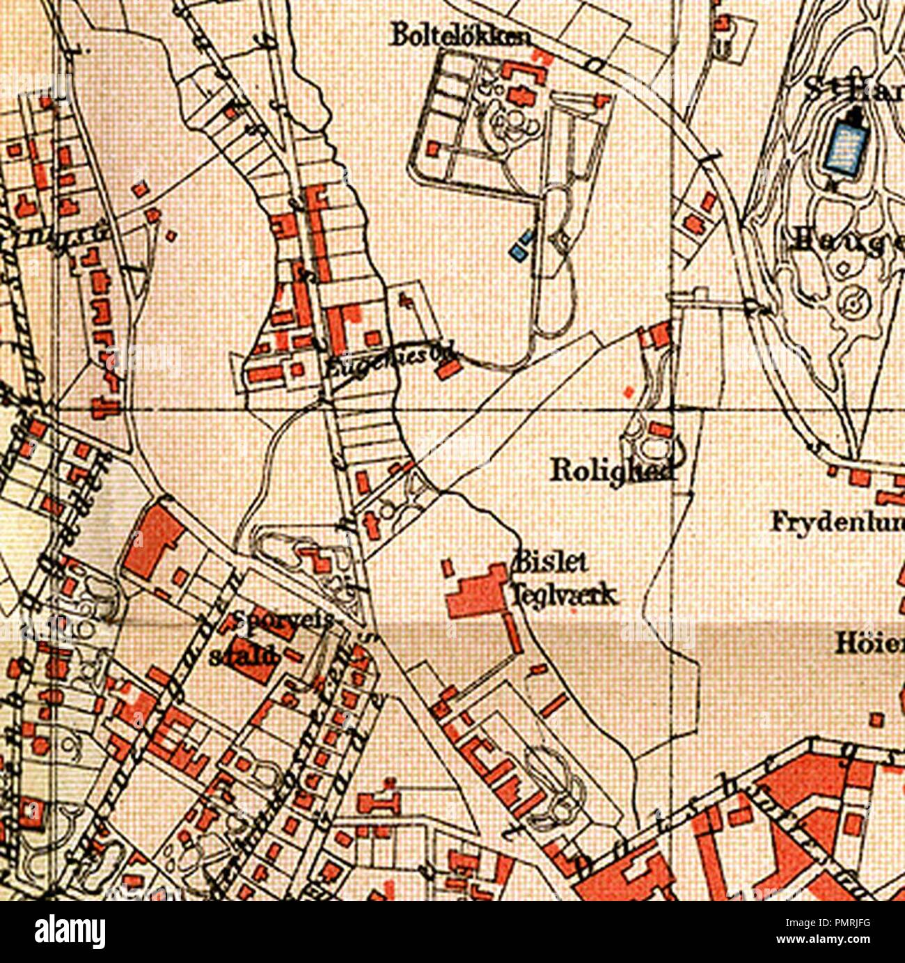 Bislett kart 1887 Stock Photo - Alamy