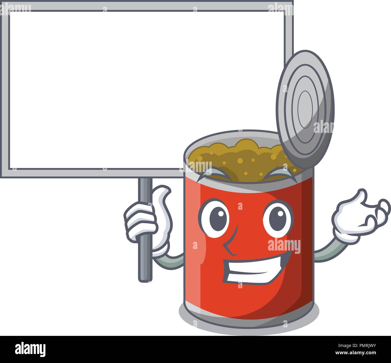 Bring board character canned food isolated on cartoon Stock Vector ...