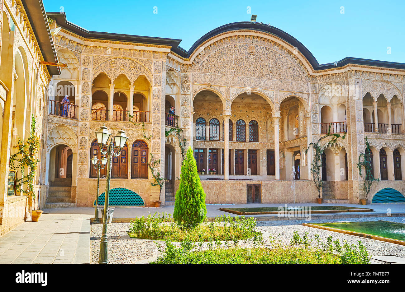KASHAN, IRAN - OCTOBER 22, 2017: The main portal of Tabatabaei ...